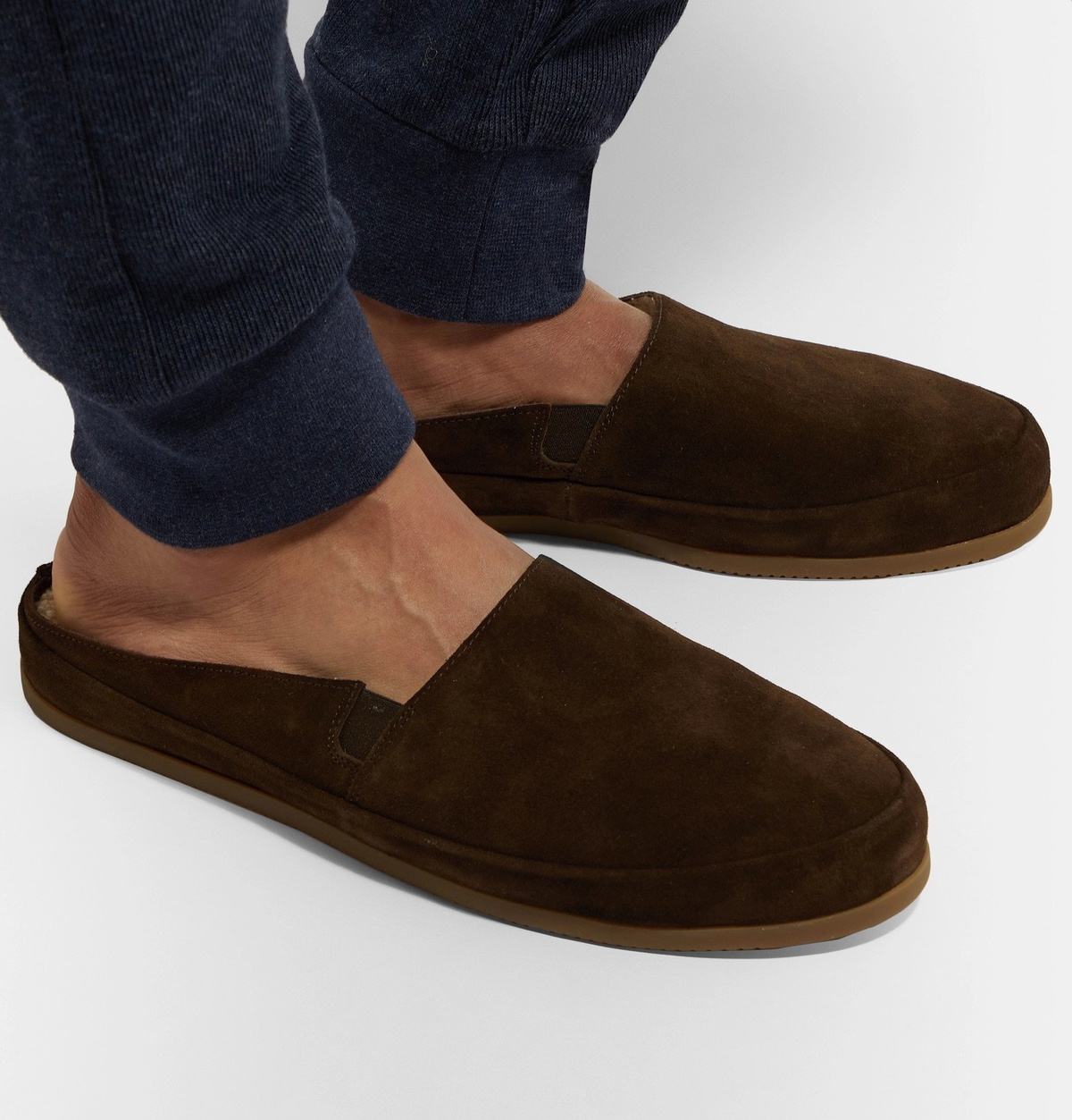 Mulo - Suede Backless Loafers - Brown Mulo