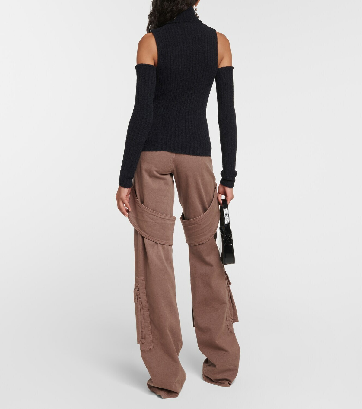Blumarine Ribbed-knit turtleneck top Blumarine