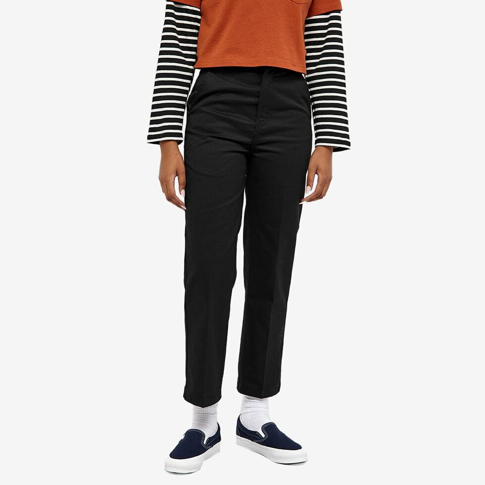 Dickies Women's Phoenix Straight Cropped Pant in Black Dickies Construct