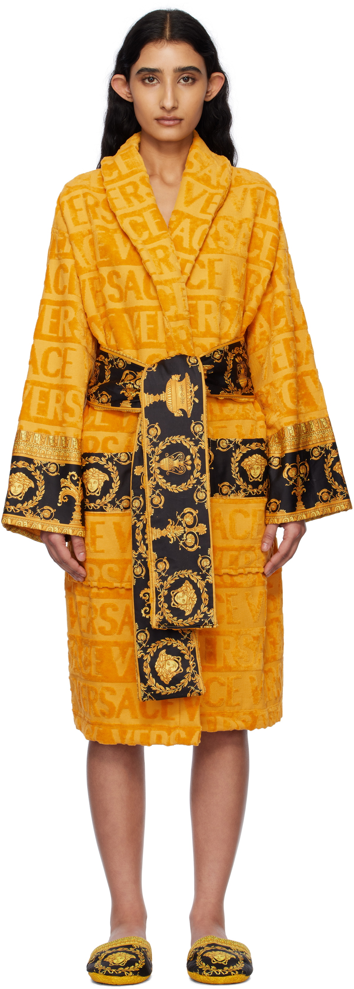Versace Underwear Yellow 'I Heart Baroque' Bathrobe Versace Underwear