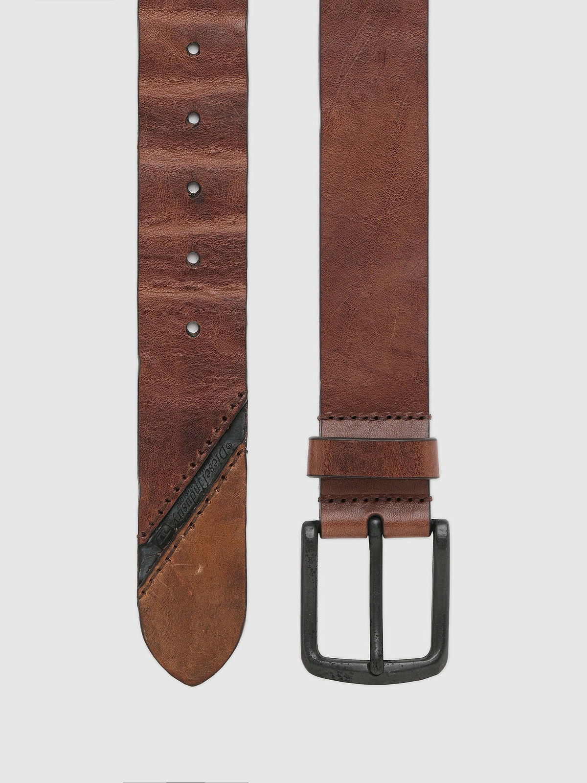 Diesel Treated leather belt with diesel logo - Belts Mens in Brown Diesel