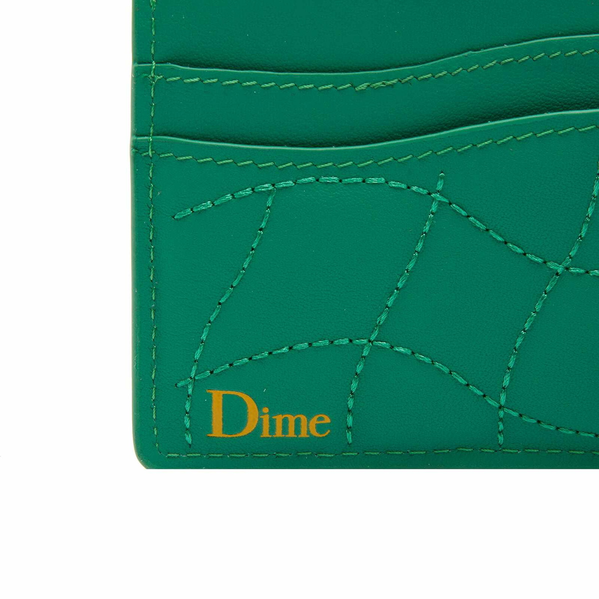 Dime Men's Quilted Leather Bifold Wallet in Grass Dime
