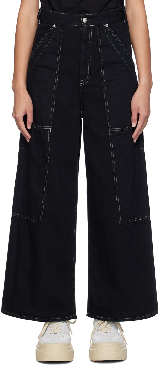 MM6 Maison Margiela Black Paneled Jeans MM6 Maison Margiela