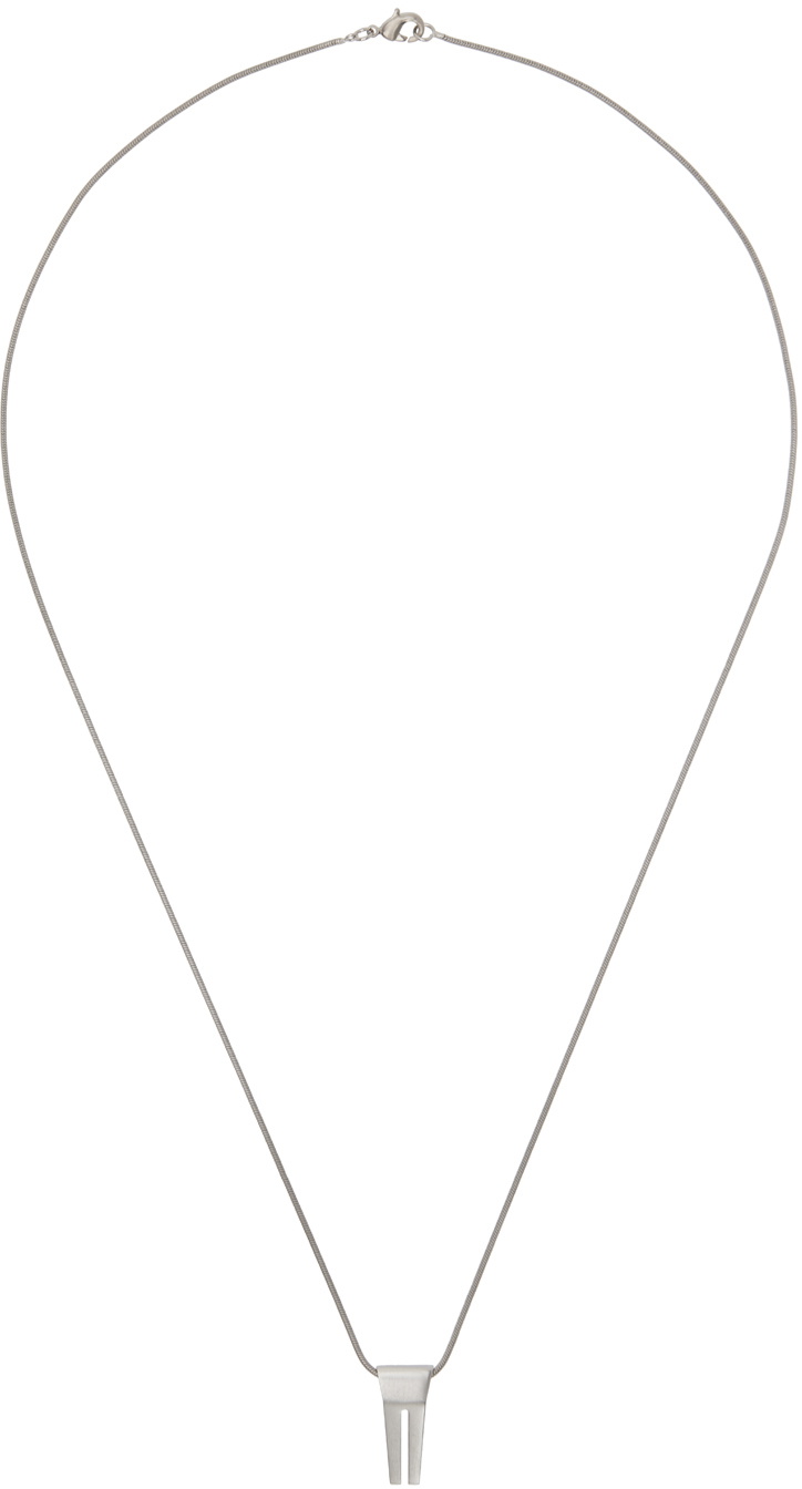 Rick Owens Silver Porterville Mini Open Trunk Charm Necklace Rick Owens