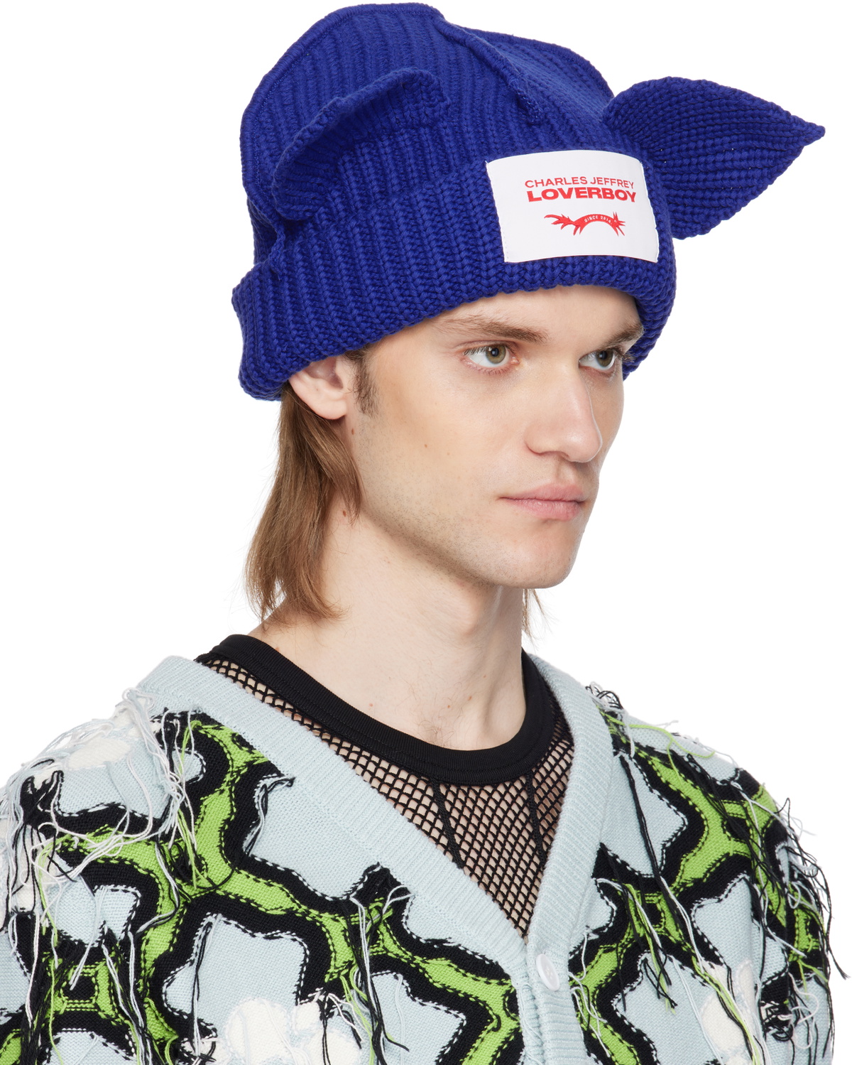 Charles Jeffrey LOVERBOY Blue Chunky Ears Beanie Charles Jeffrey Loverboy