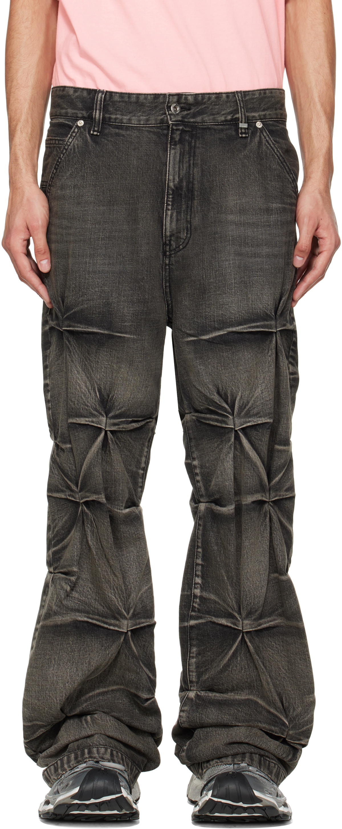 We11done Black Wrinkled Jeans We11done