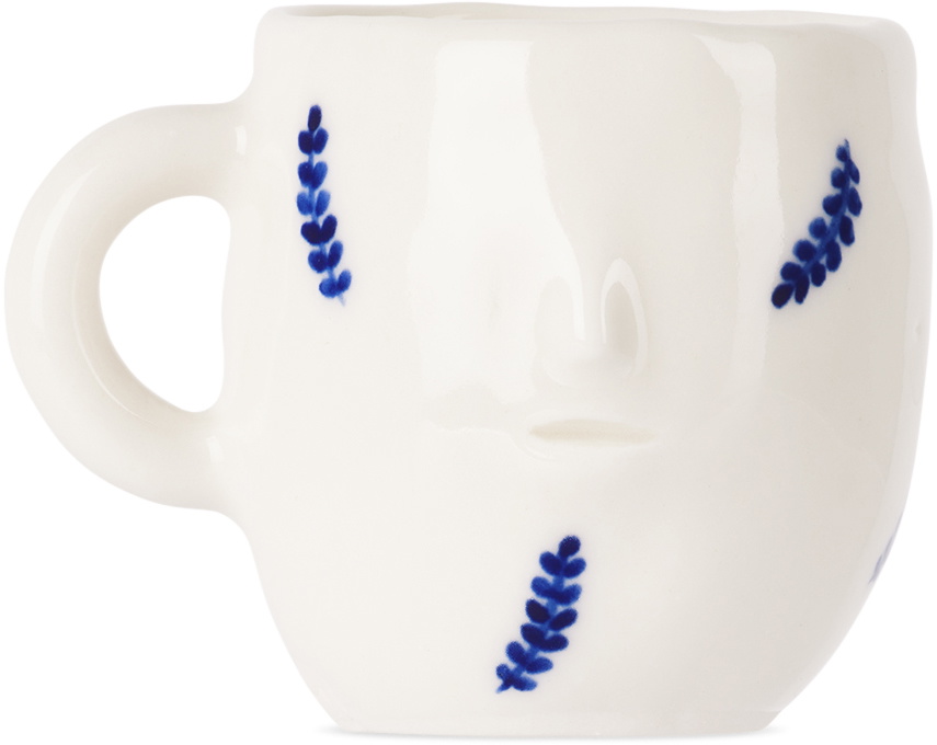 Rami Kim Studio White & Blue Floating Leaf Espresso Cup Rami Kim Studio