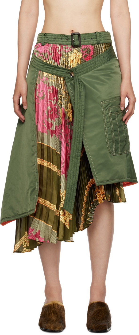 Andersson Bell Khaki MA-1 Scarf Midi Skirt Andersson Bell
