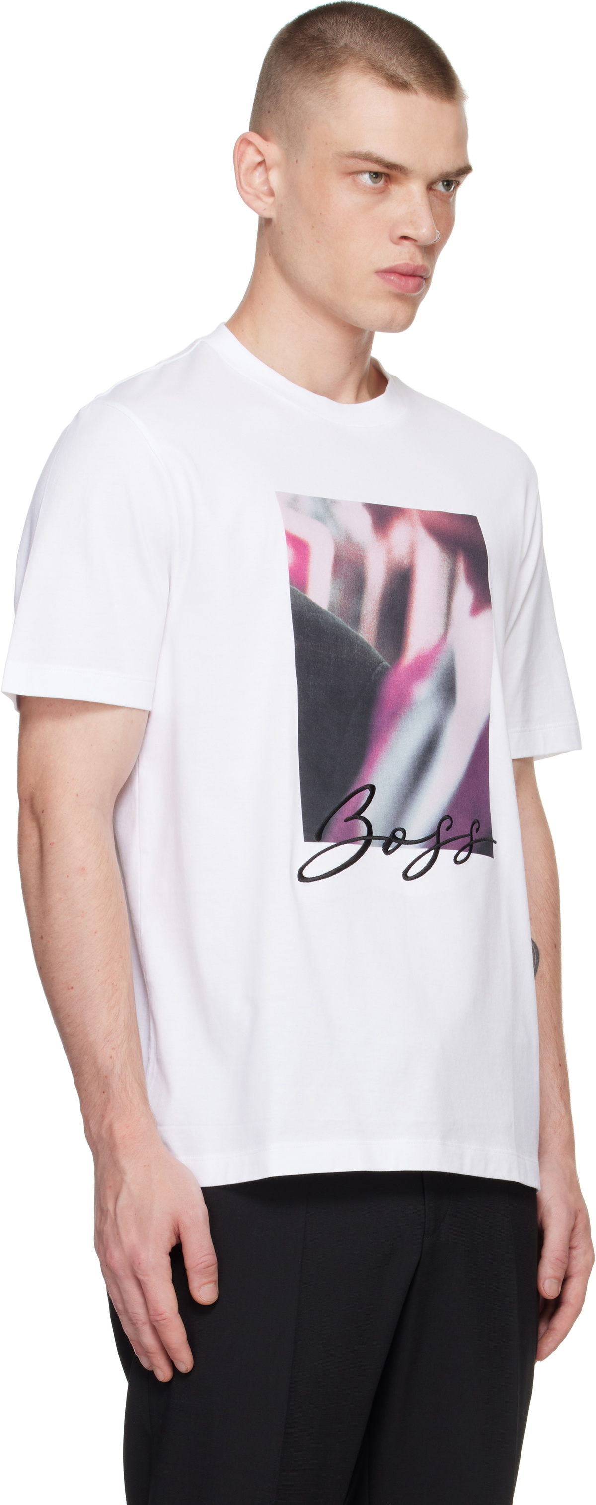 BOSS White Graphic Logo T-shirt BOSS