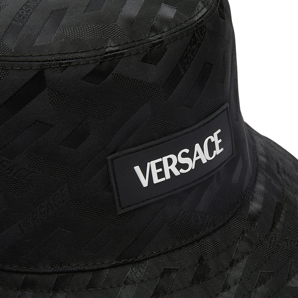 Versace Men's Logo Jaquard Bucket Hat in Black Versace