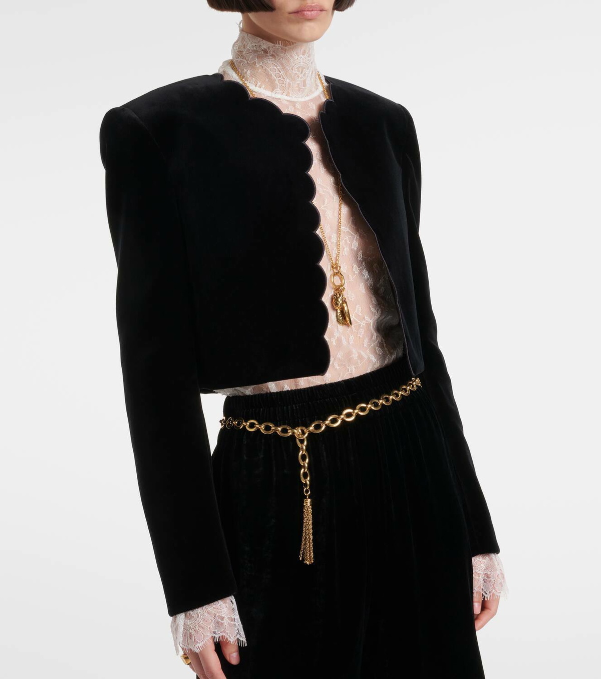 Chloé Spencer scalloped cotton velvet jacket Chloe