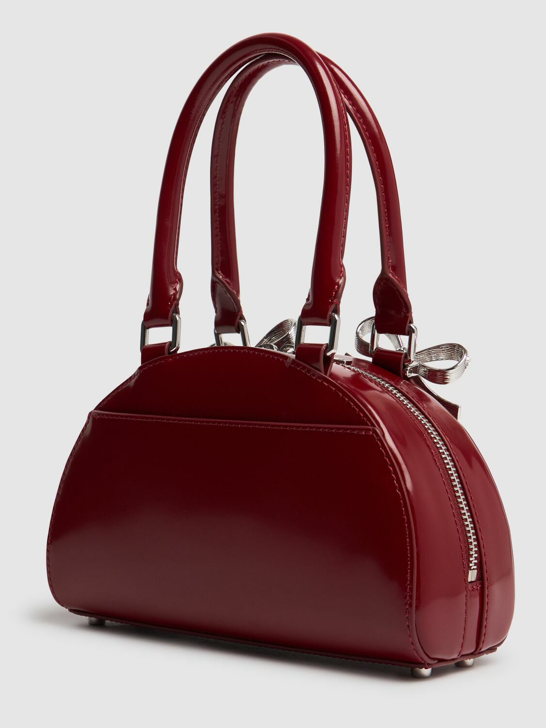 SELF-PORTRAIT Mini Leather Curved Top Handle Bag Self-Portrait