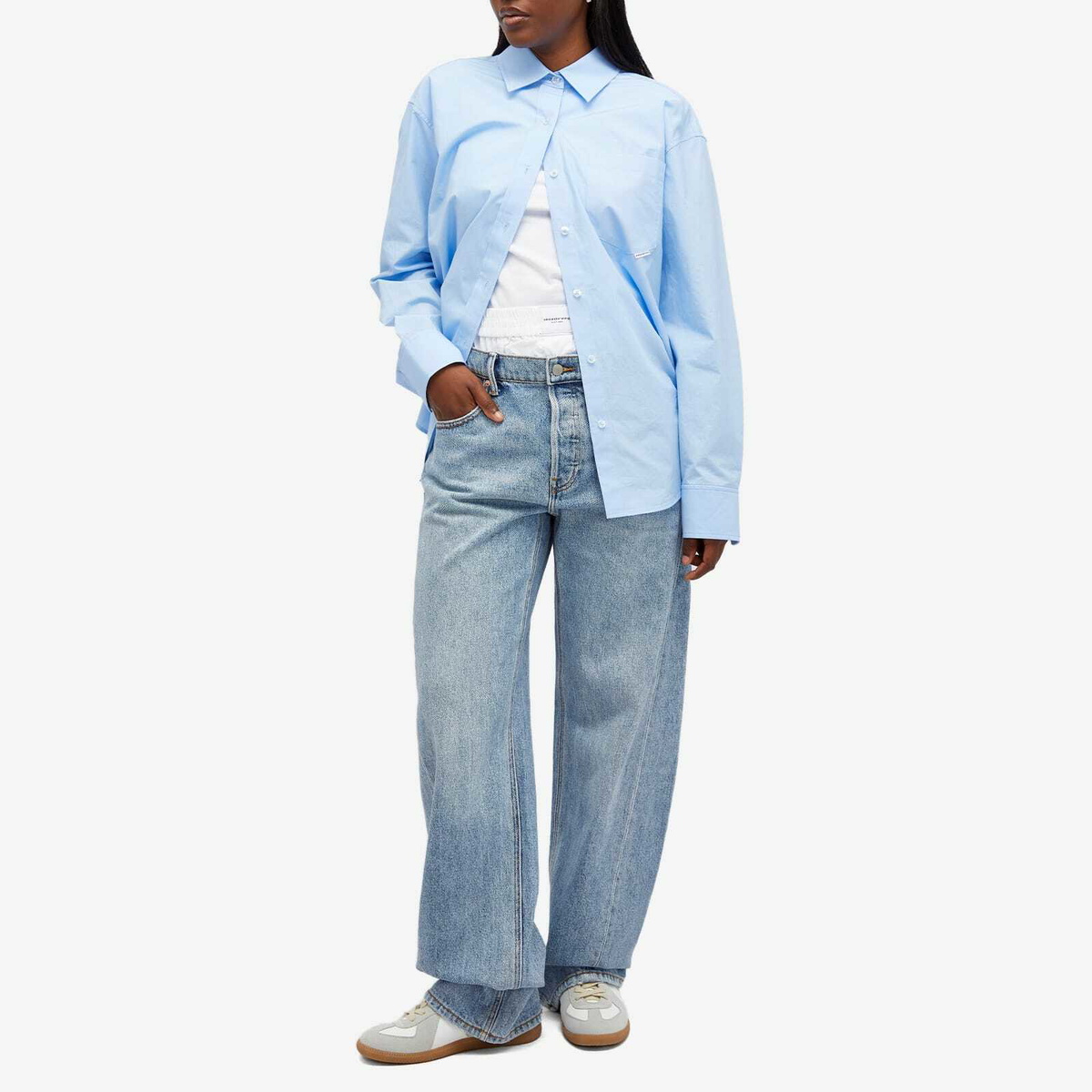 Alexander Wang Women's Balloon Jeans with Boxers in Grey Alexander Wang