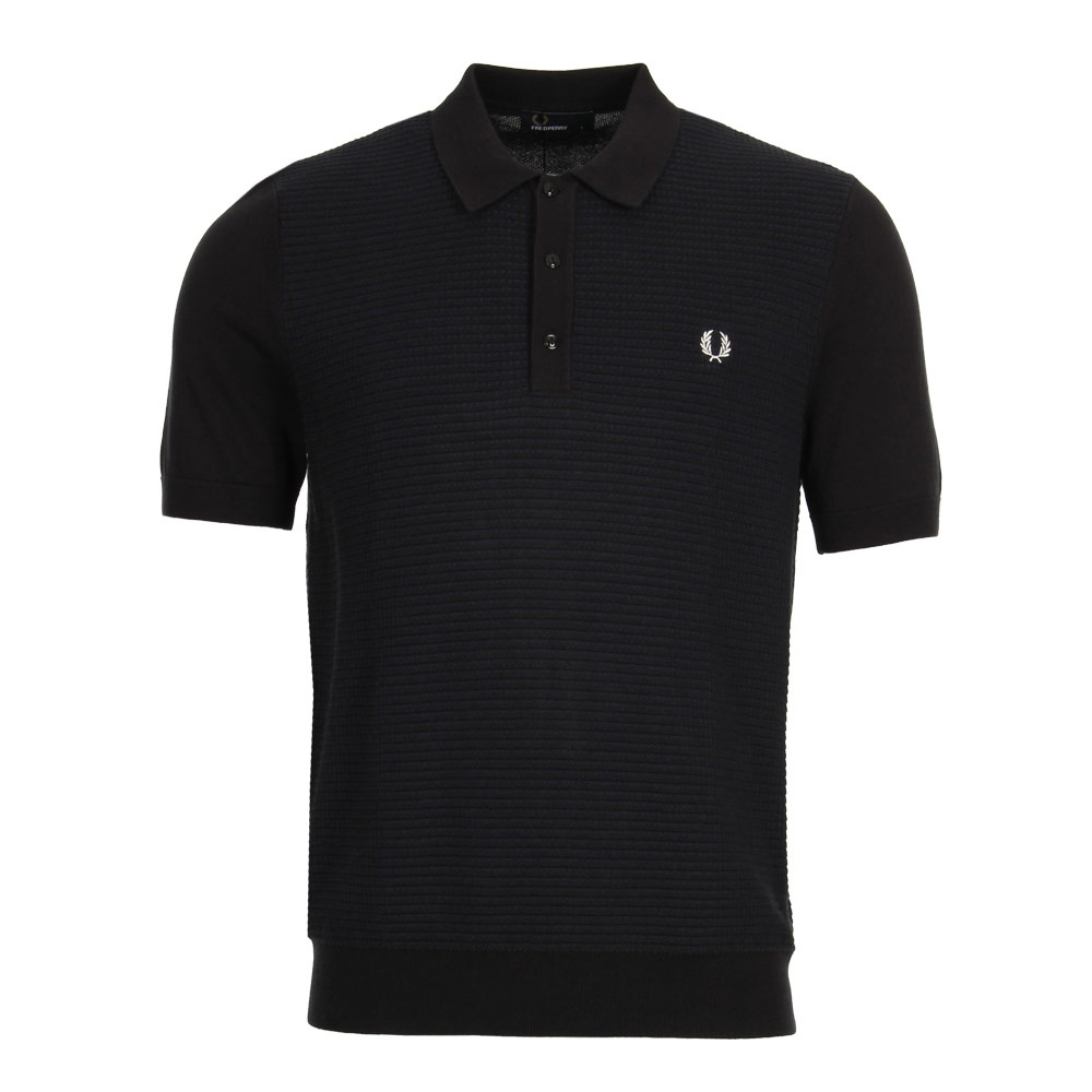 Textured Polo Shirt - Black Fred Perry