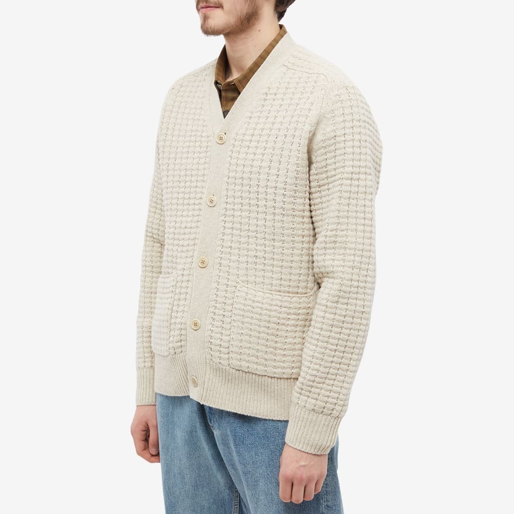 Adsum Men's Waffle Cardigan in Beige Adsum