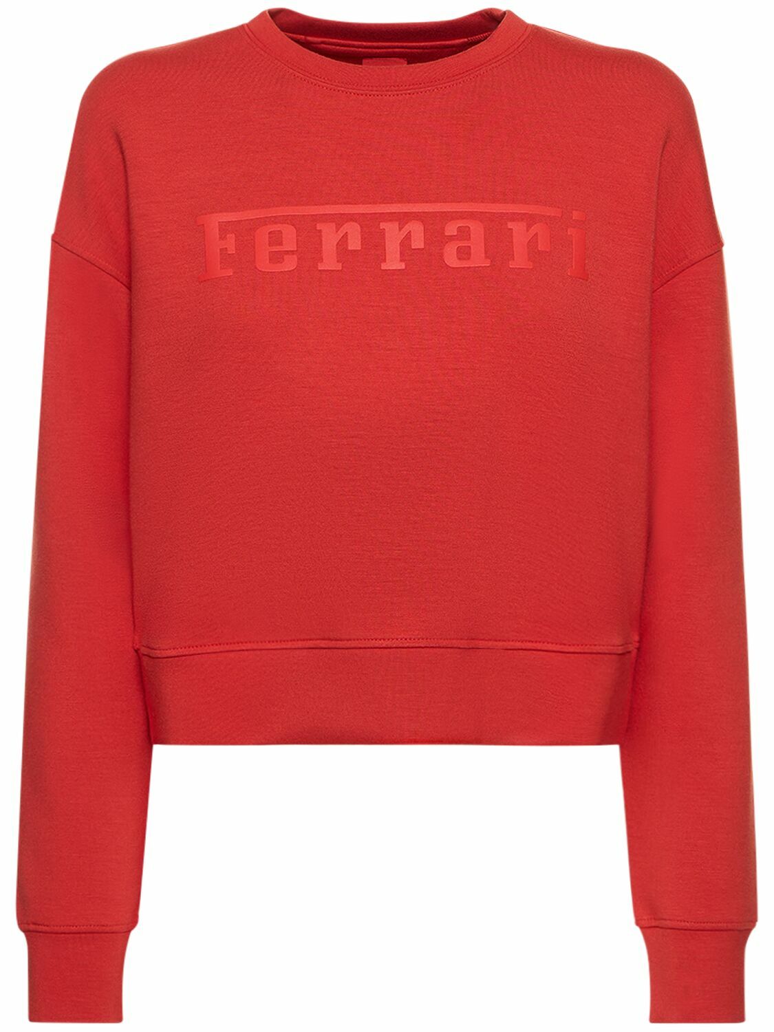FERRARI - Scuba Logo Viscose Crewneck Sweatshirt Ferrari