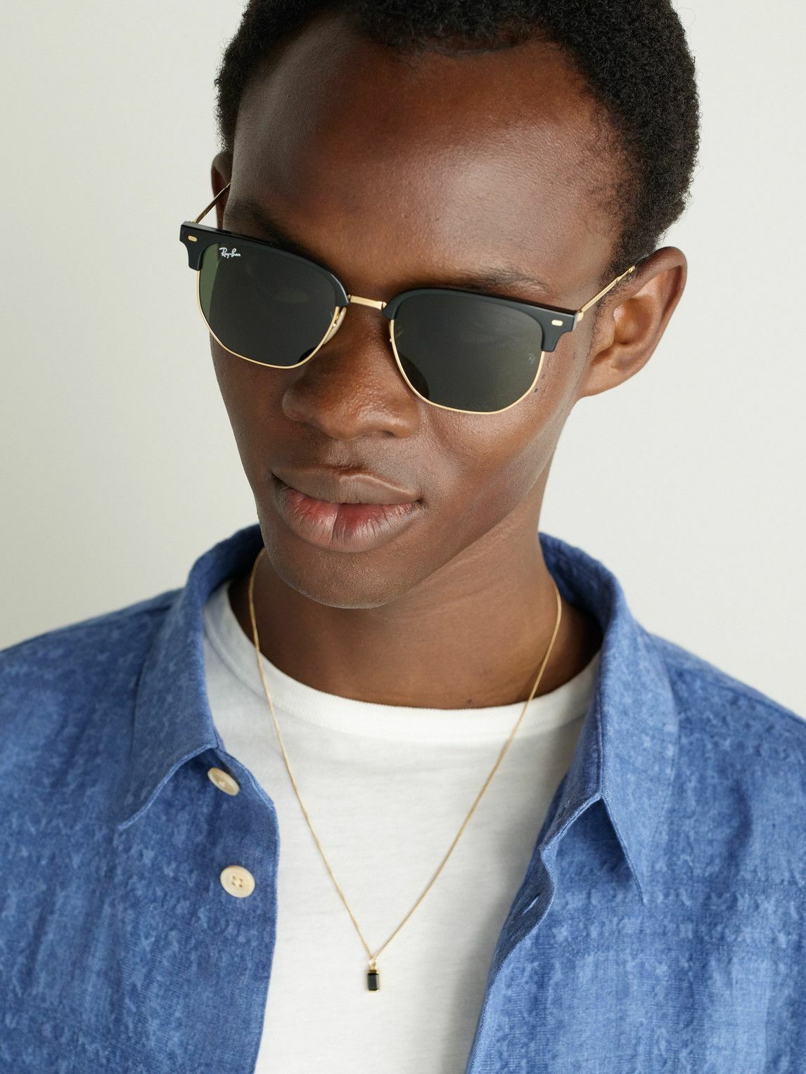 Ray-Ban - New Clubmaster D-Frame Acetate and Gold-Tone Sunglasses Ray Ban