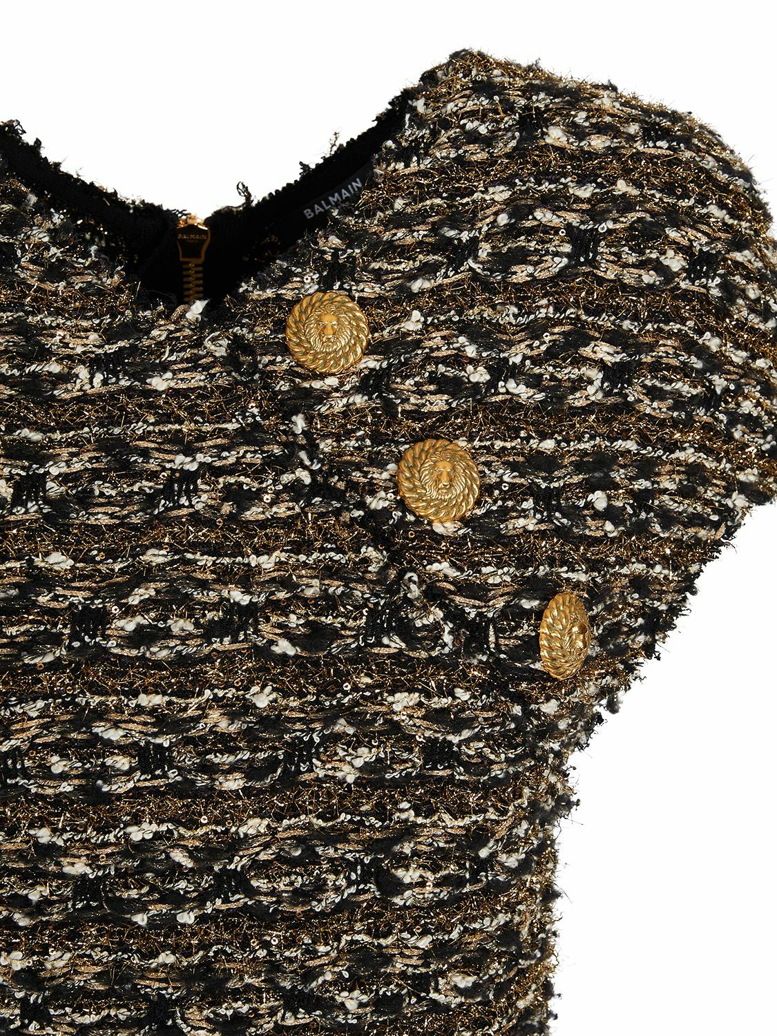 BALMAIN - Tweed & Lurex Mini Dress Balmain