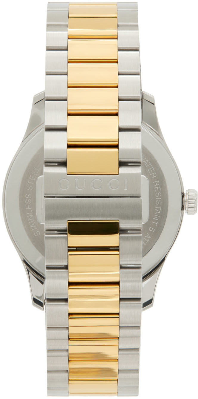 Gucci Silver & Gold Bee G-Timeless Watch Gucci