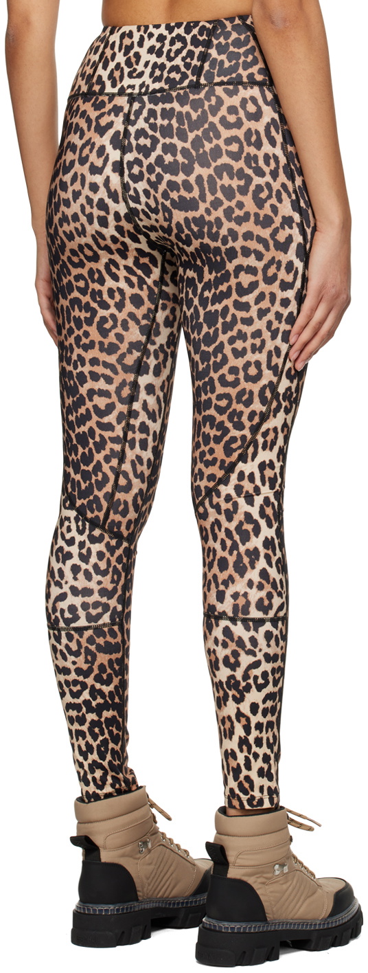 GANNI Black & Beige Ultra High Waist Leggings GANNI