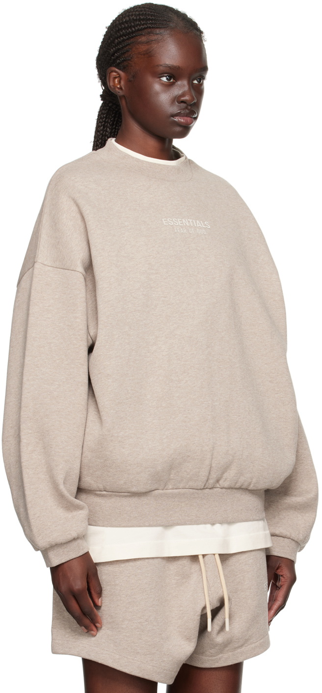 Fear of God ESSENTIALS Beige Crewneck Sweatshirt Fear Of God Essentials