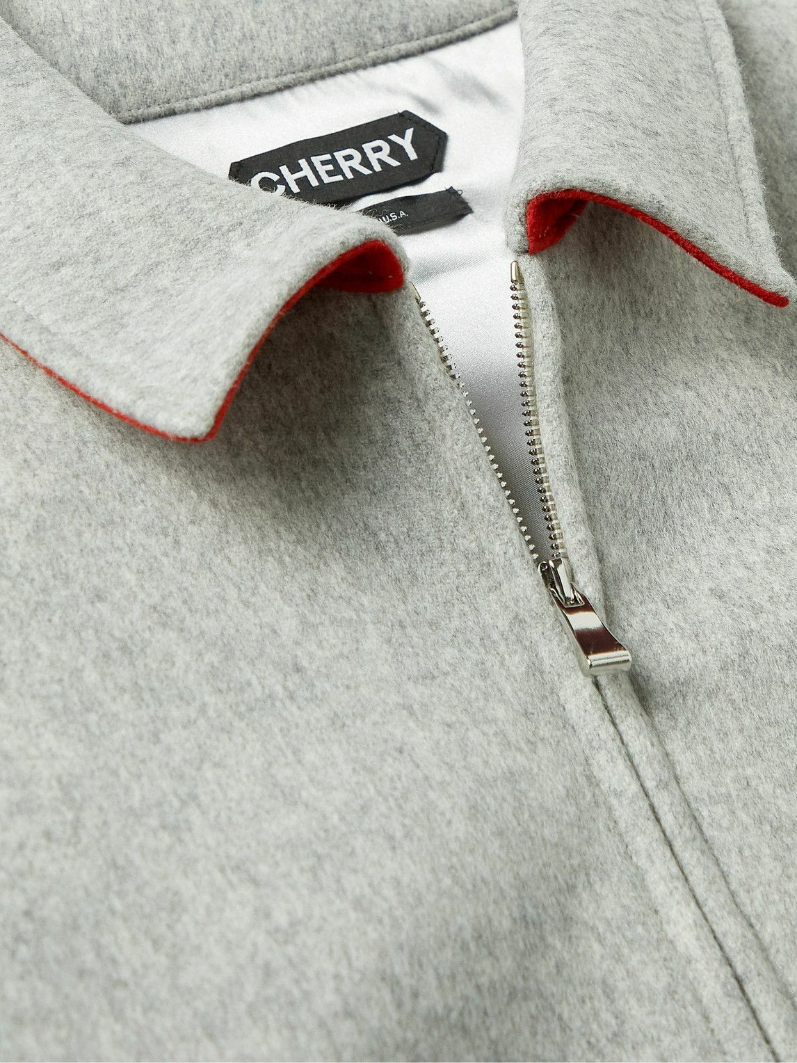CHERRY LA - Logo-Embroidered Felt Jacket - Gray CHERRY LA