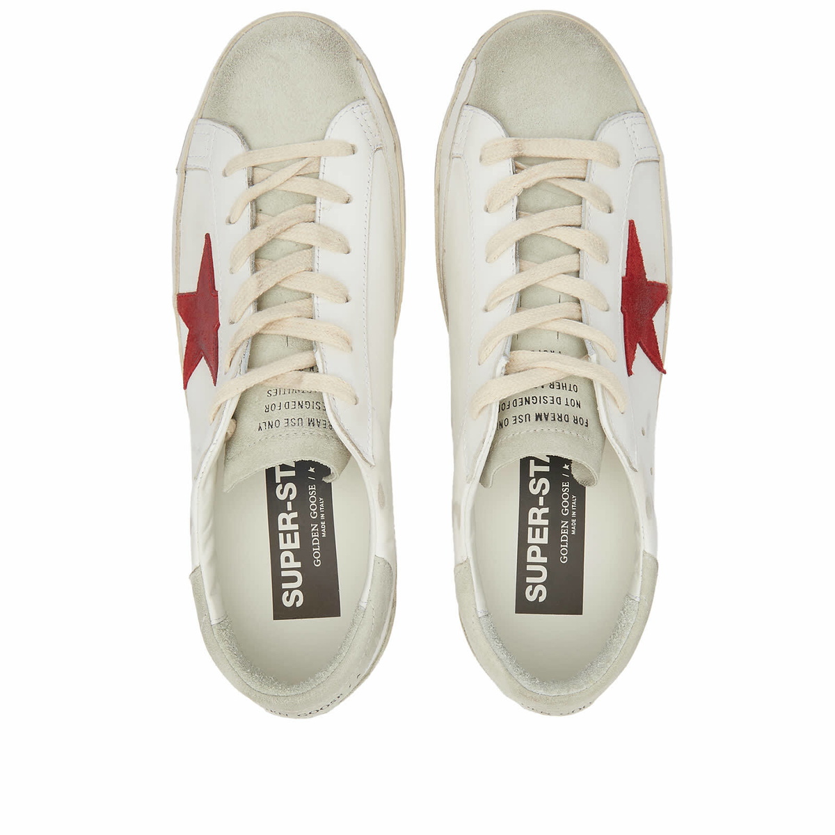 Golden Goose Women's Super Star Leather Sneakers in White/Ice/Red ...