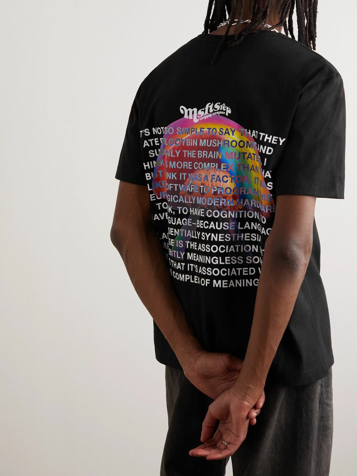 MSFTSrep - Logo-Print Cotton-Jersey T-Shirt - Black MSFTSrep