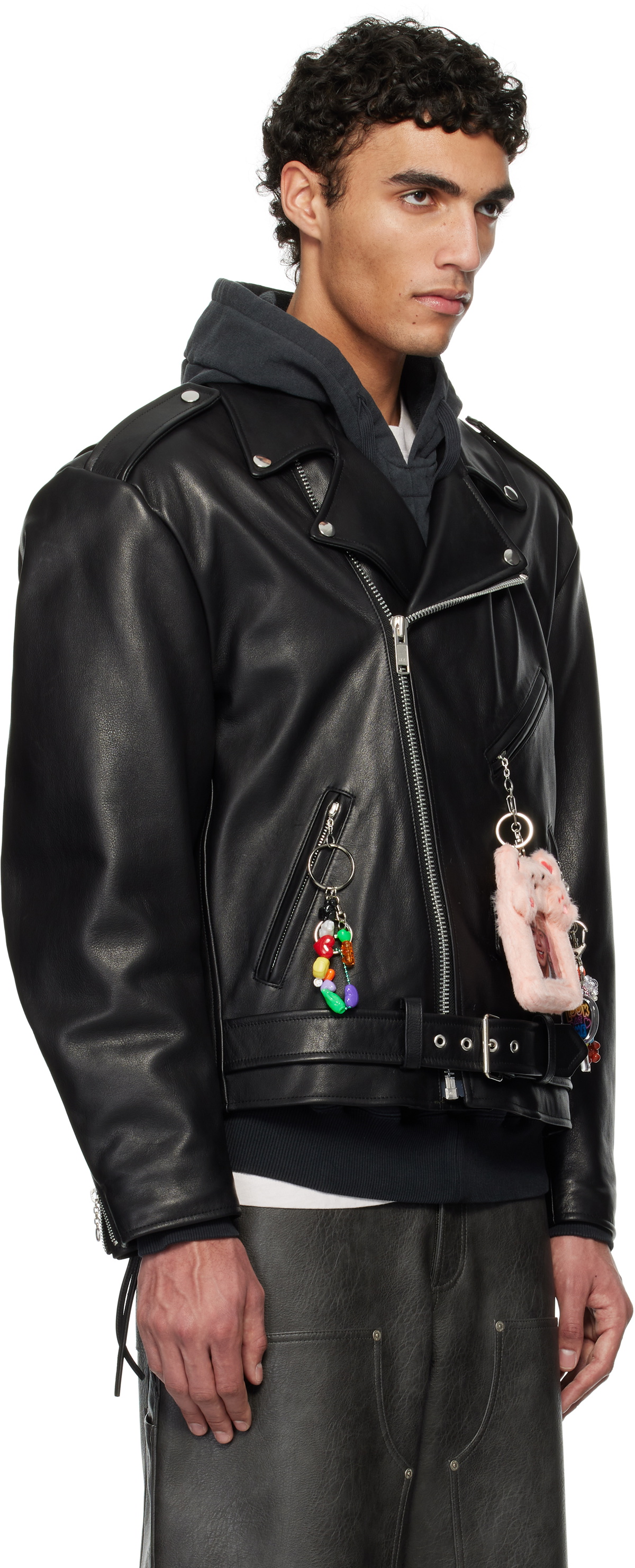 doublet Black ITA Riders Leather Jacket Doublet