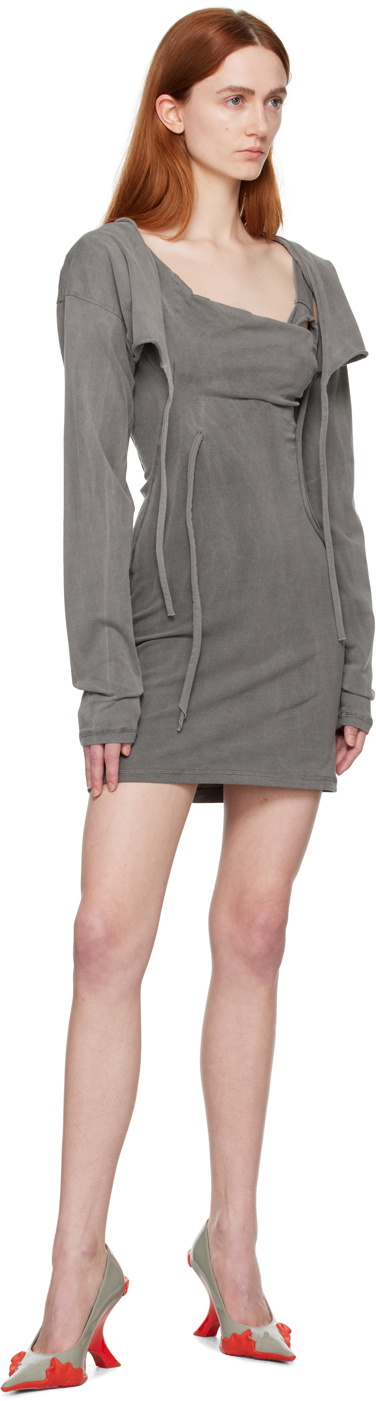 Ottolinger Gray Rolled Edge Minidress Ottolinger