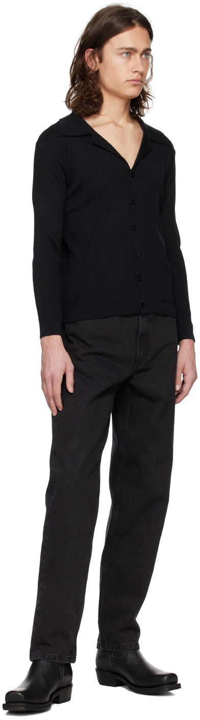 Second/Layer Black Dropped Shoulder Cardigan Second/Layer