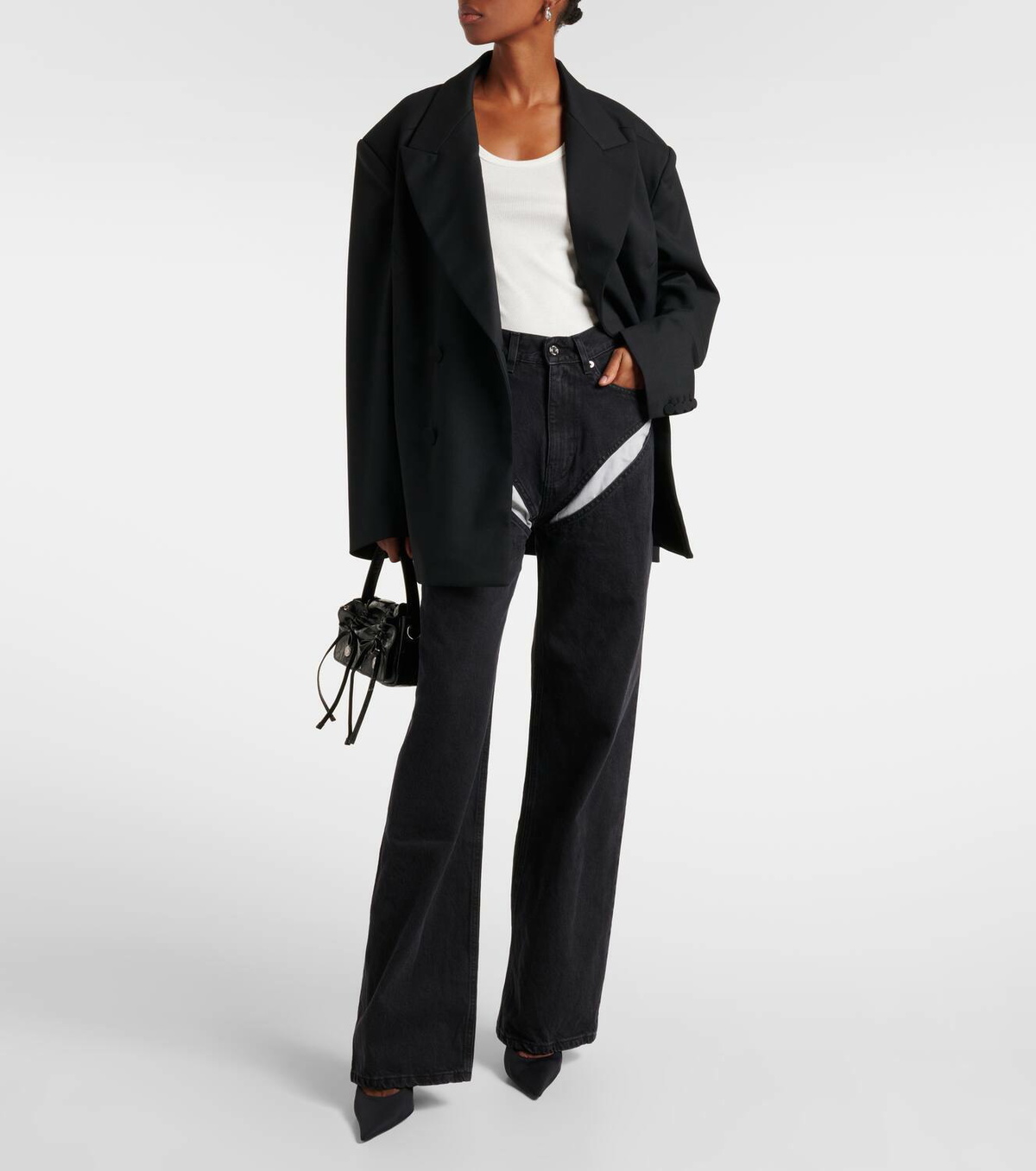 Y/Project Evergreen cutout high-rise straight jeans Y/Project