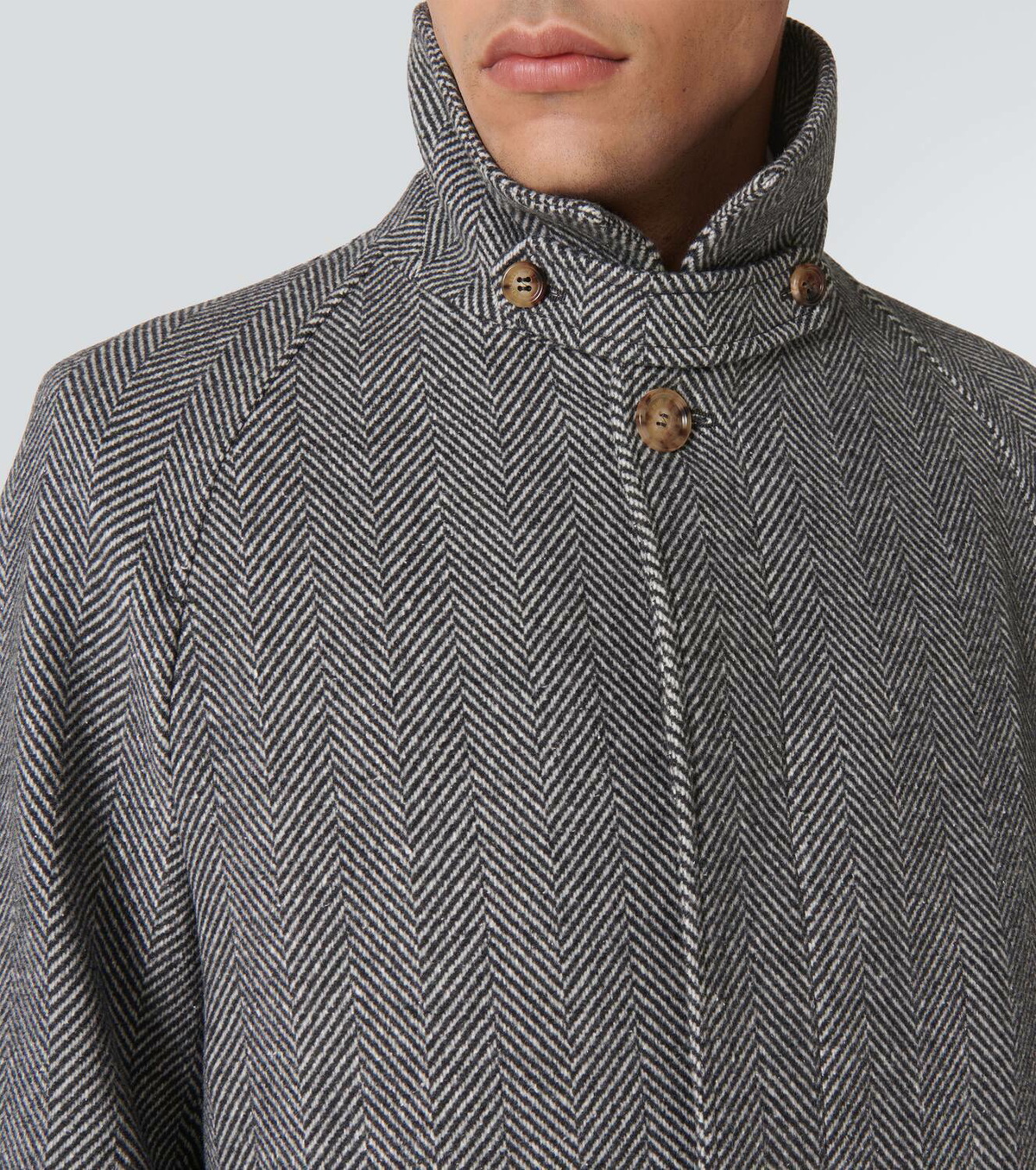 Brunello Cucinelli Herringbone wool and silk-blend coat Brunello Cucinelli