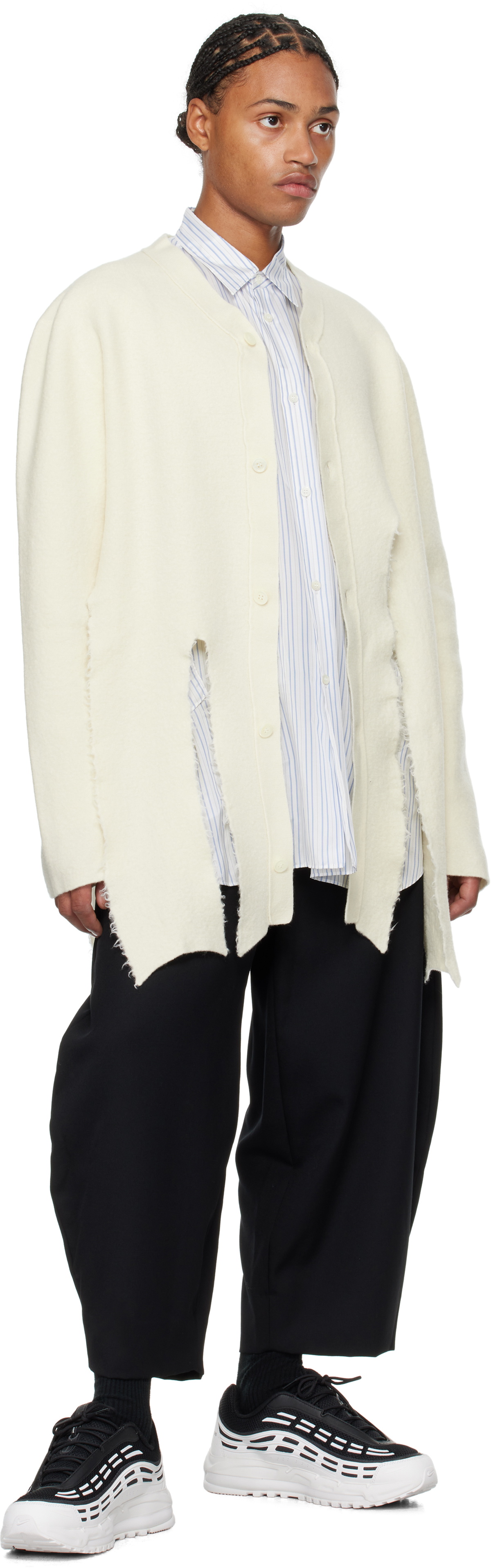 Comme des Garçons Homme Plus Off-White Worsted Wool Cardigan Comme des ...