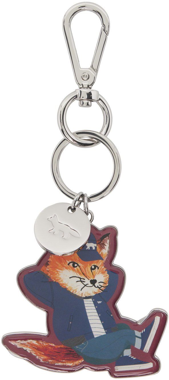Maison Kitsuné Silver Dressed Fox Keyring Maison Kitsune