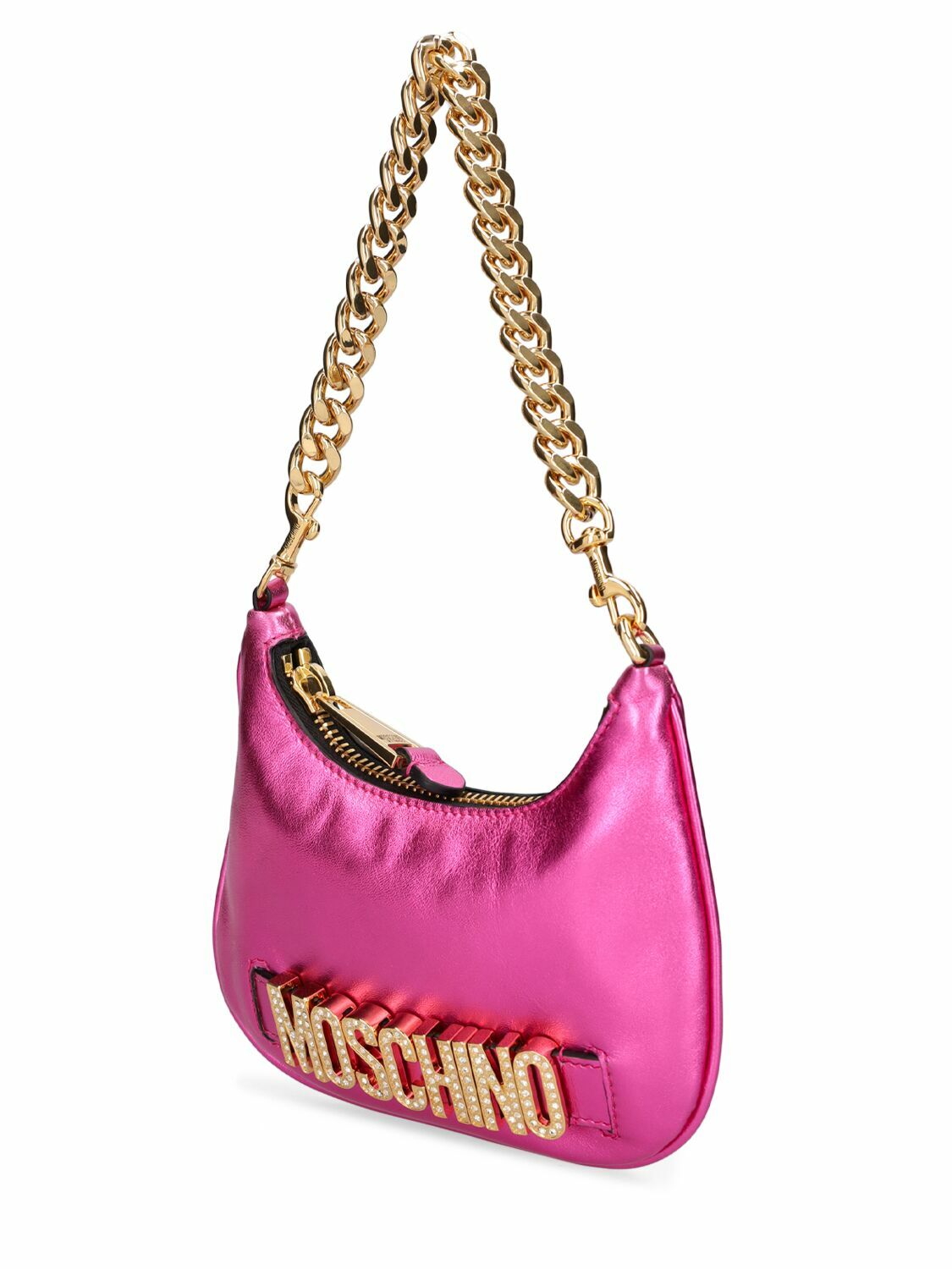MOSCHINO - Laminated Leather Top Handle Bag Moschino