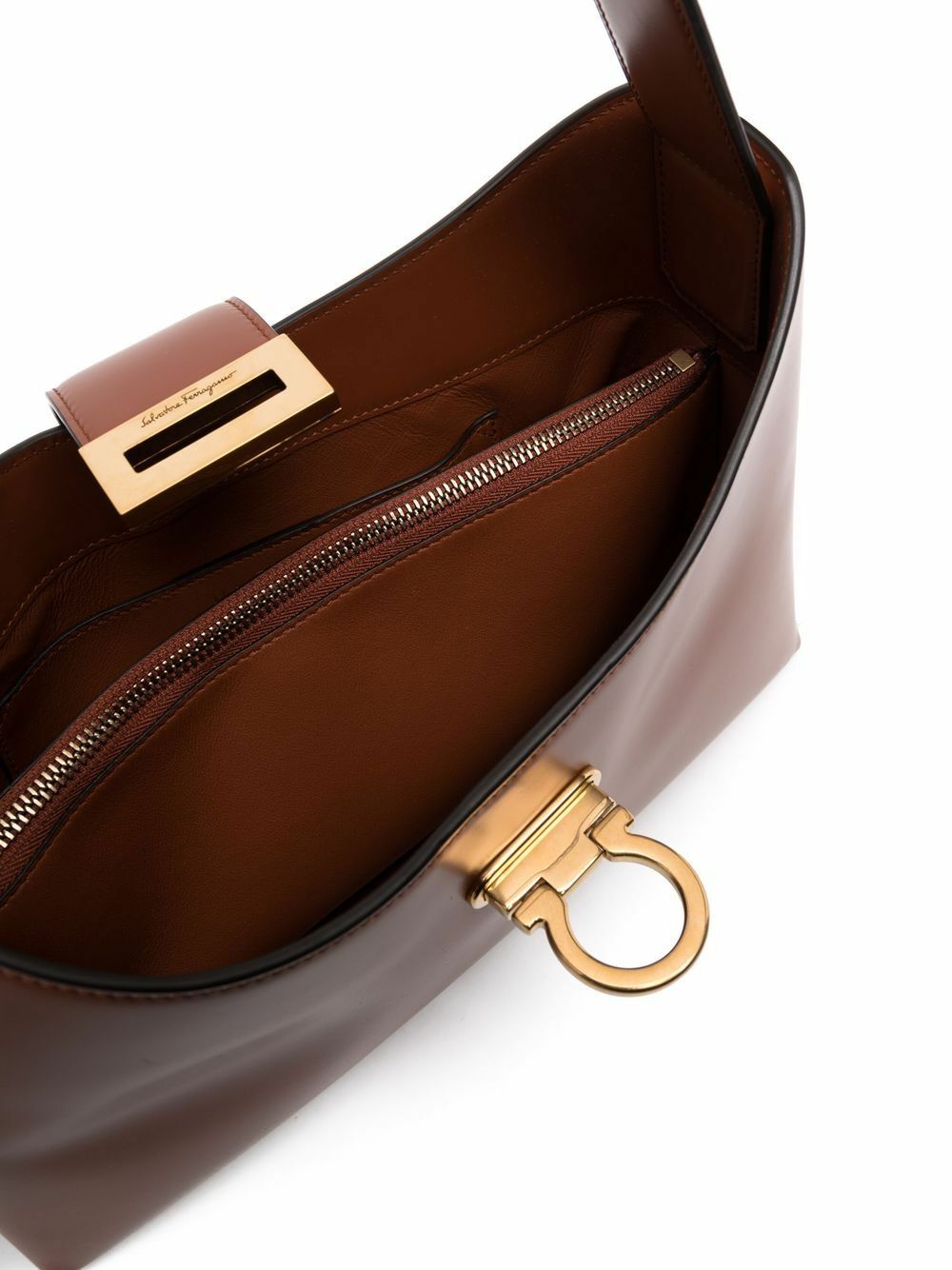 FERRAGAMO - Trifolio Leather Shoulder Bag Salvatore Ferragamo
