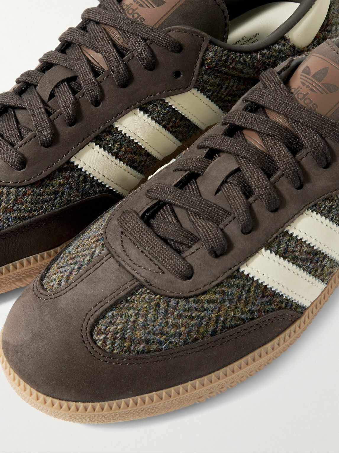 adidas Originals - Samba OG Nubuck and Leather-Trimmed Tweed Sneakers ...