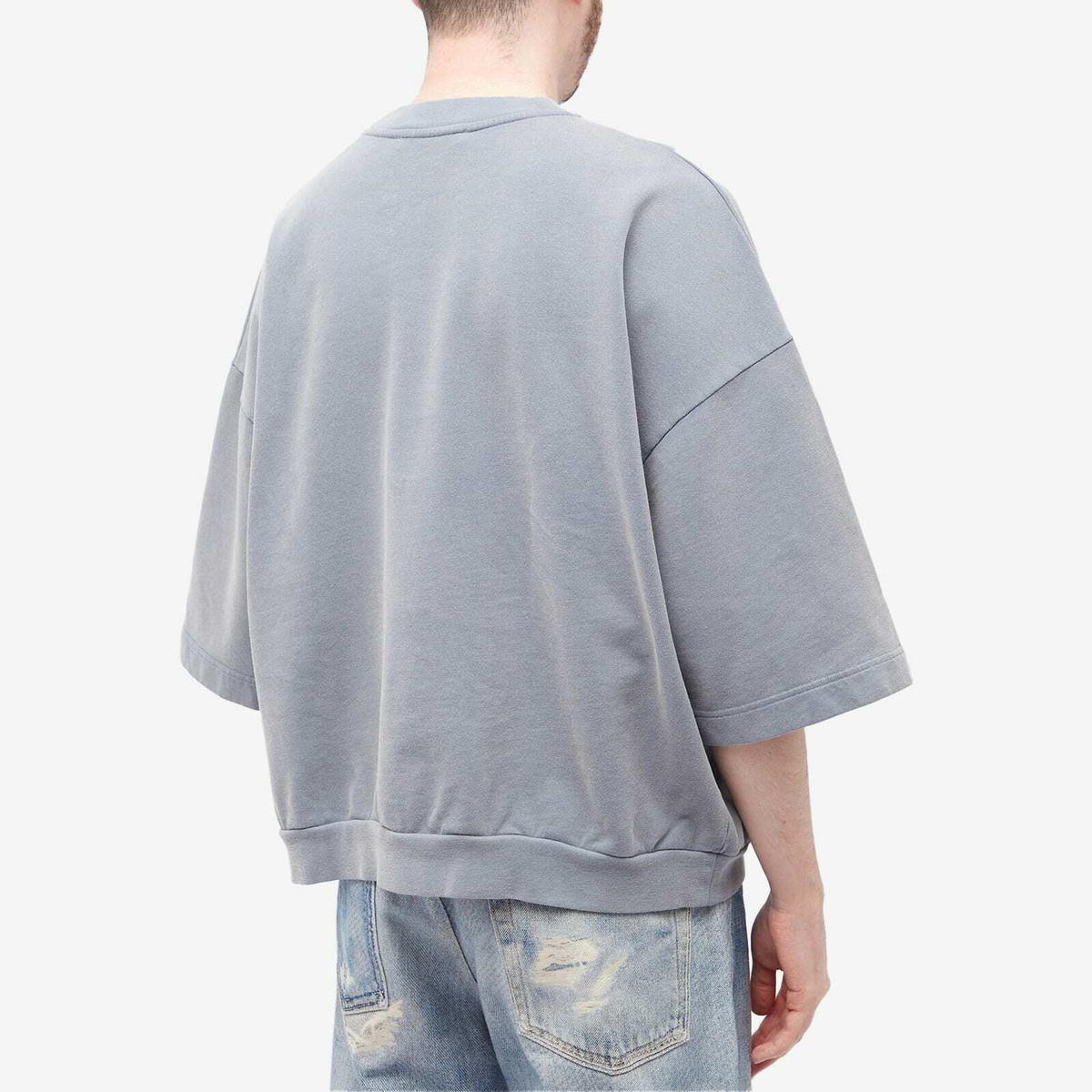 Acne Studios Men's Eno Punk Logo Short Sleeve Sweat in Denim Blue Acne ...