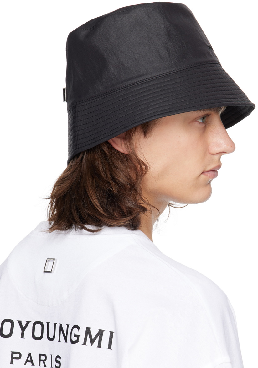 Wooyoungmi Black Nylon Bucket Hat Wooyoungmi