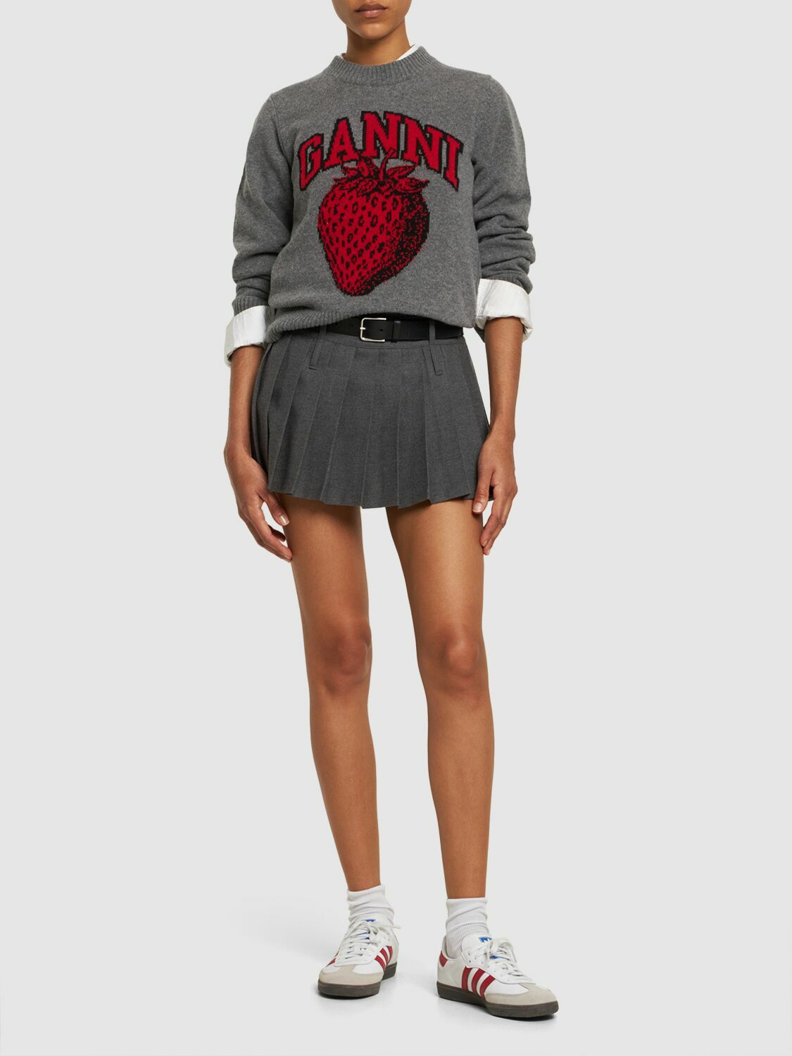 GANNI - Strawberry Logo Wool Blend Sweater GANNI