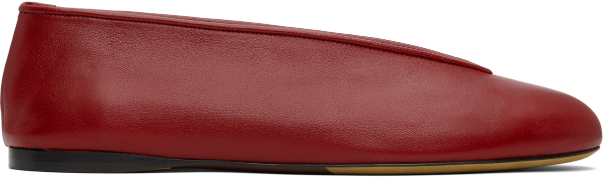 Moschino Red Duck Nappa Ballerina Flats Moschino