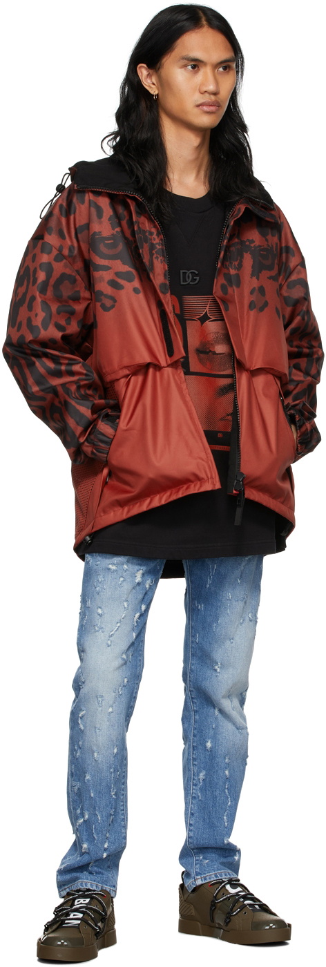 Dolce & Gabbana Red Polyester Jacket Dolce & Gabbana