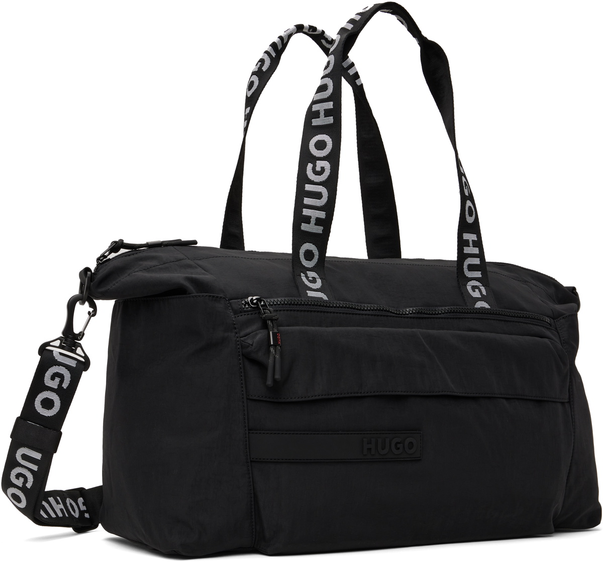 Hugo Black Logo Patch Duffle Bag Hugo Boss