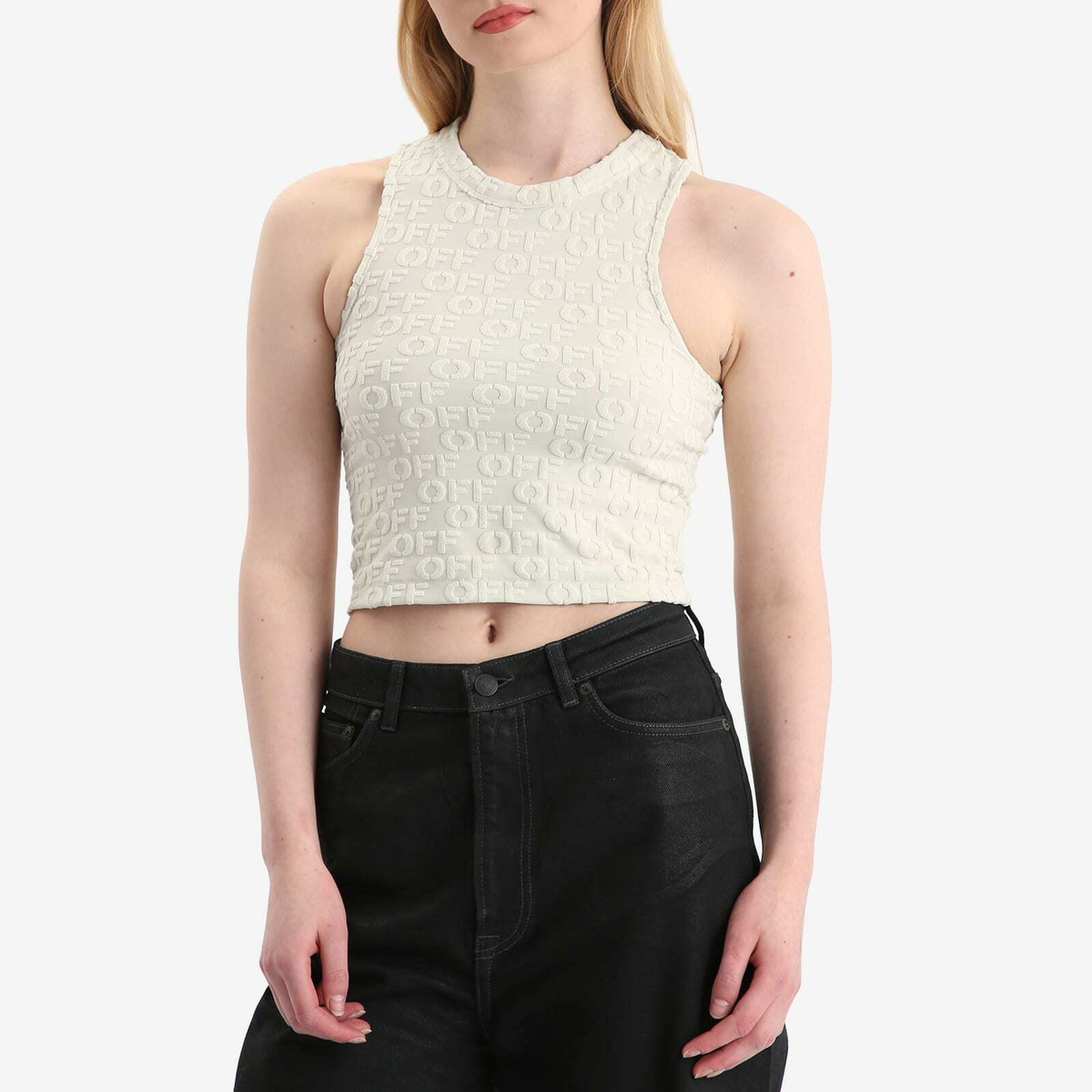 Off-White Women's AO Terry Rowing Crop Top in White Off-White
