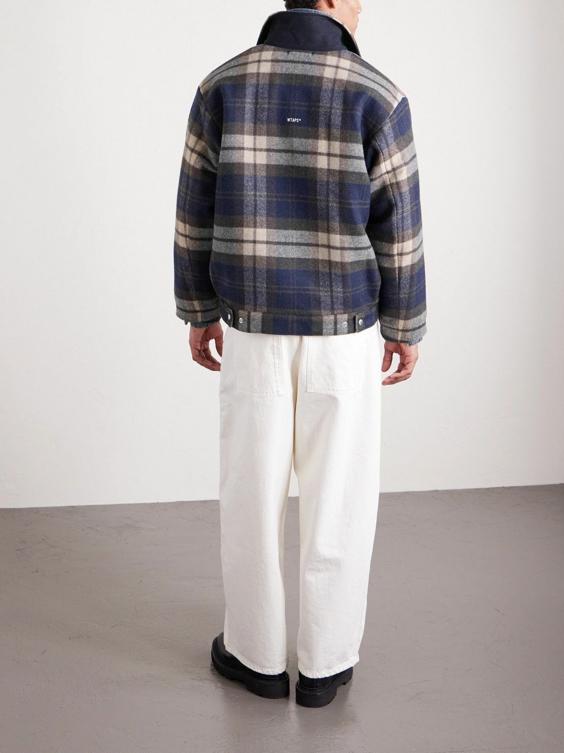 WTAPS - Wrecker Padded Checked Melton Wool-Blend Jacket - Blue WTAPS