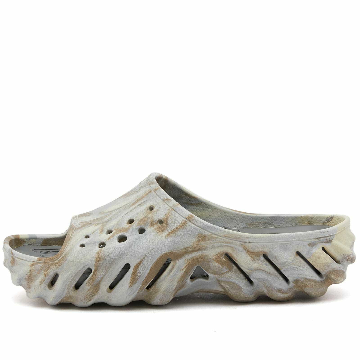 Crocs Echo Marbled Slide in Bone/Multi Crocs