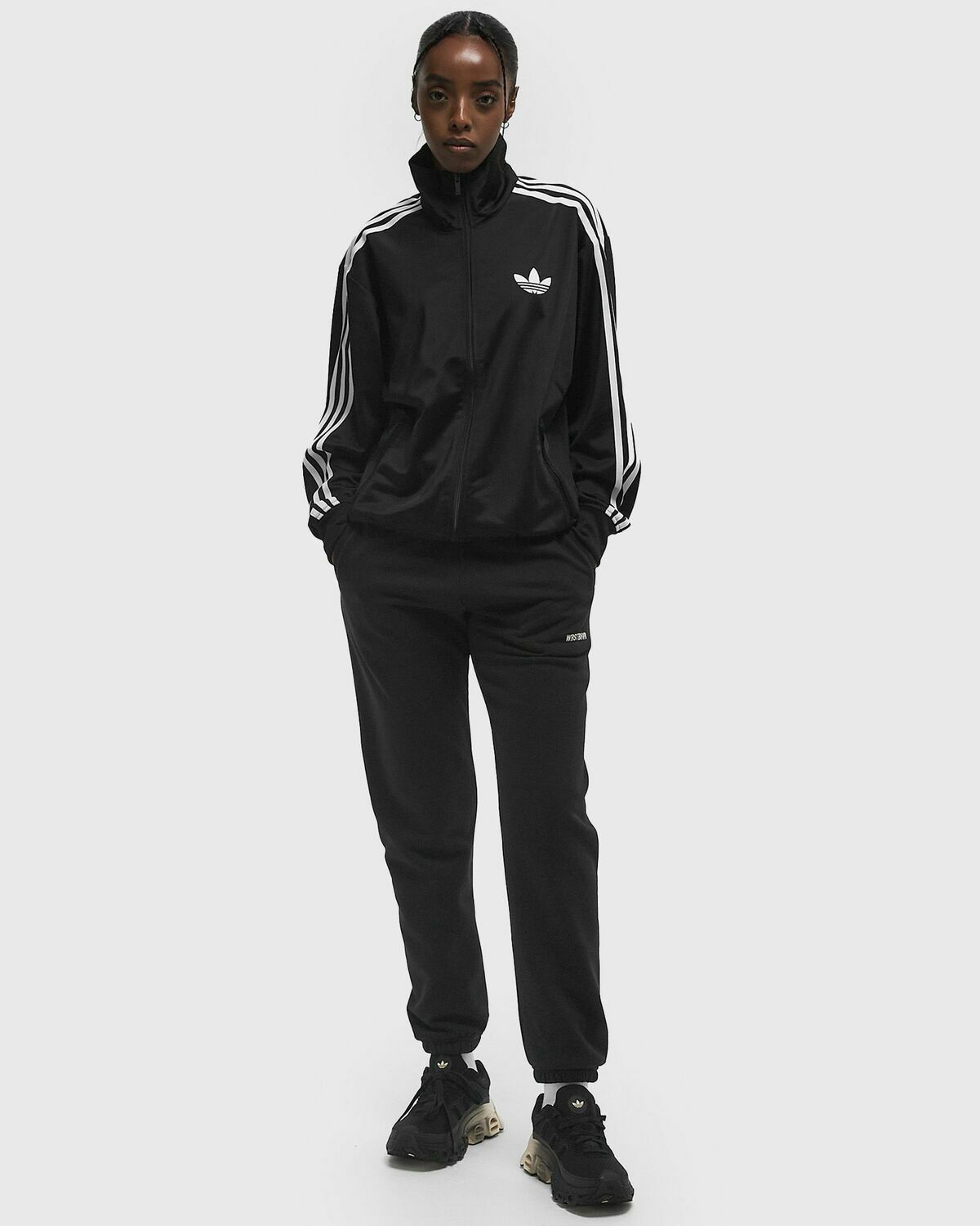 Adidas FIREBIRD TRACK TOP Black Womens Track Jacket adidas
