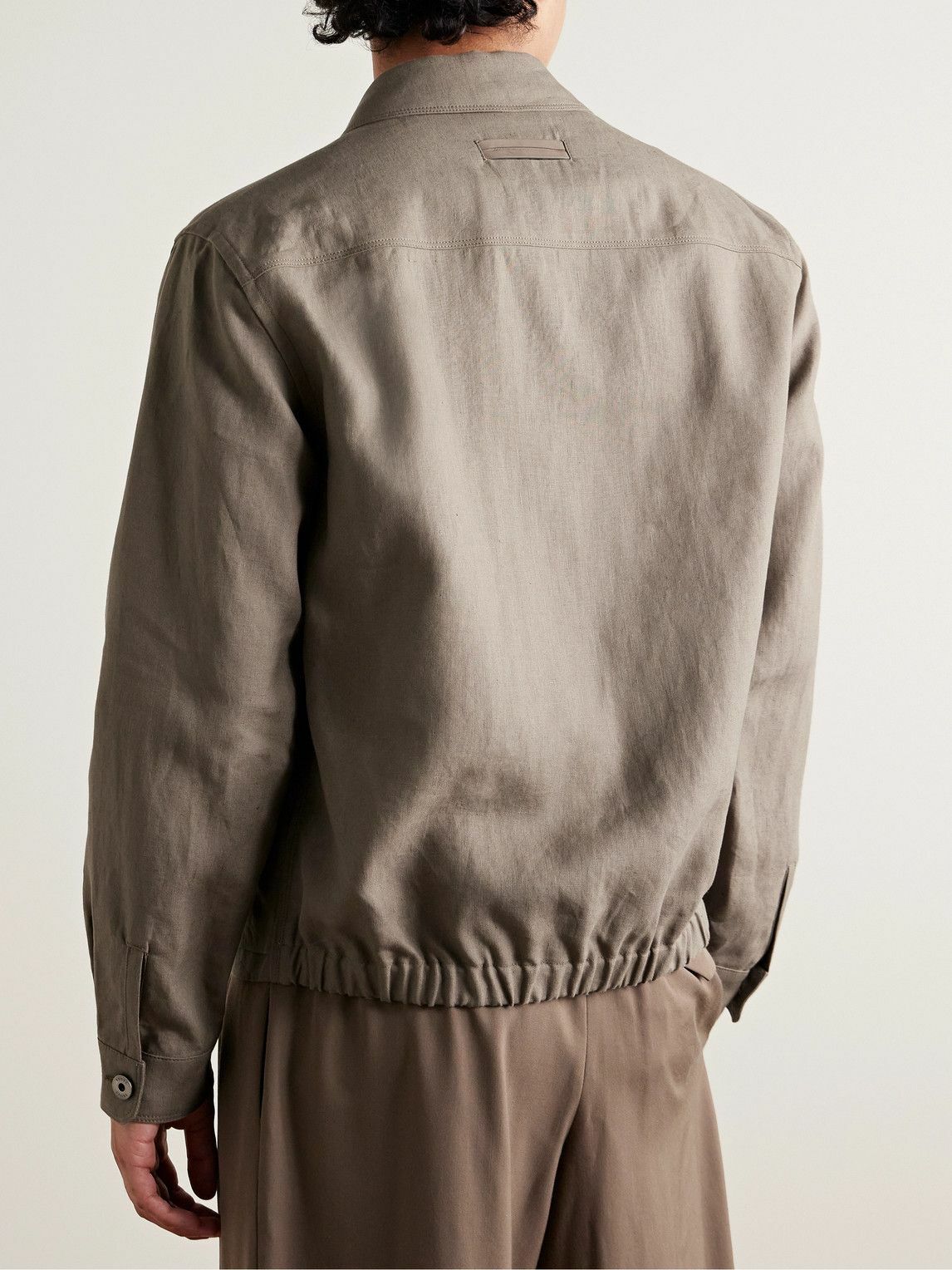 Zegna - Oasi Linen Bomber Jacket - Brown Zegna