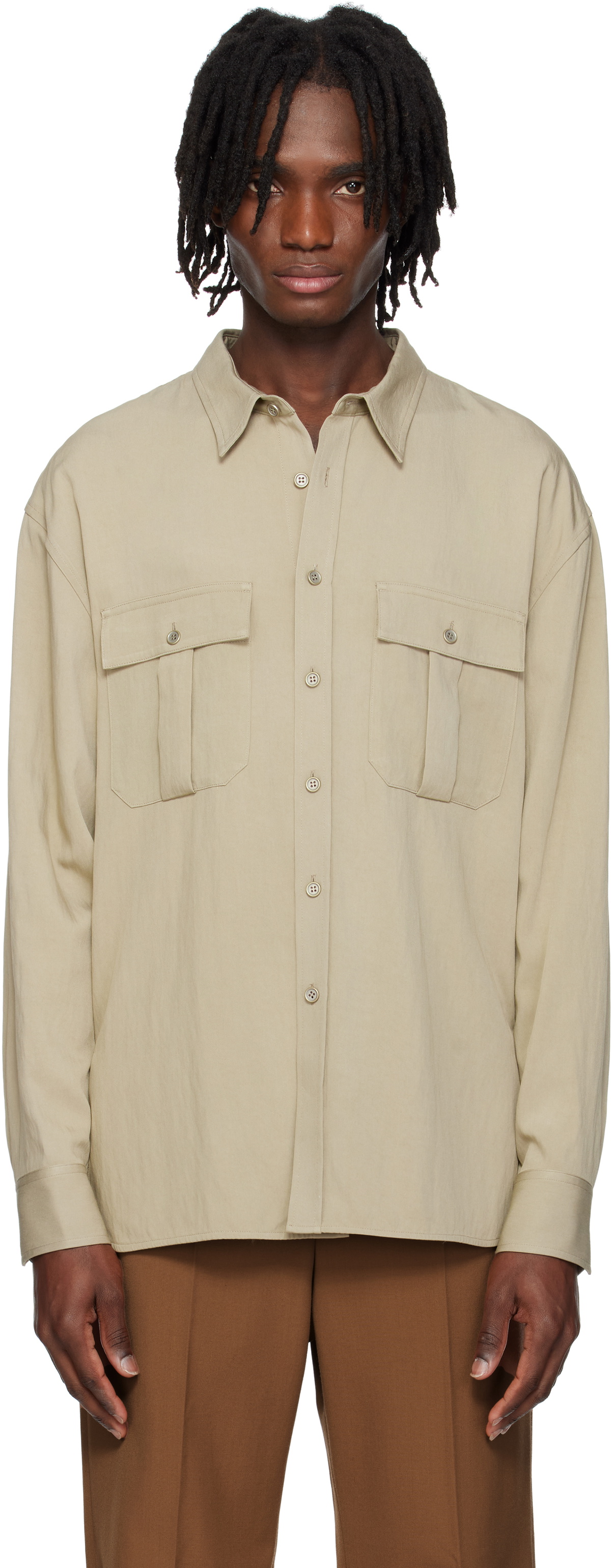 RECTO Beige Pocket Detail Montana Shirt Recto